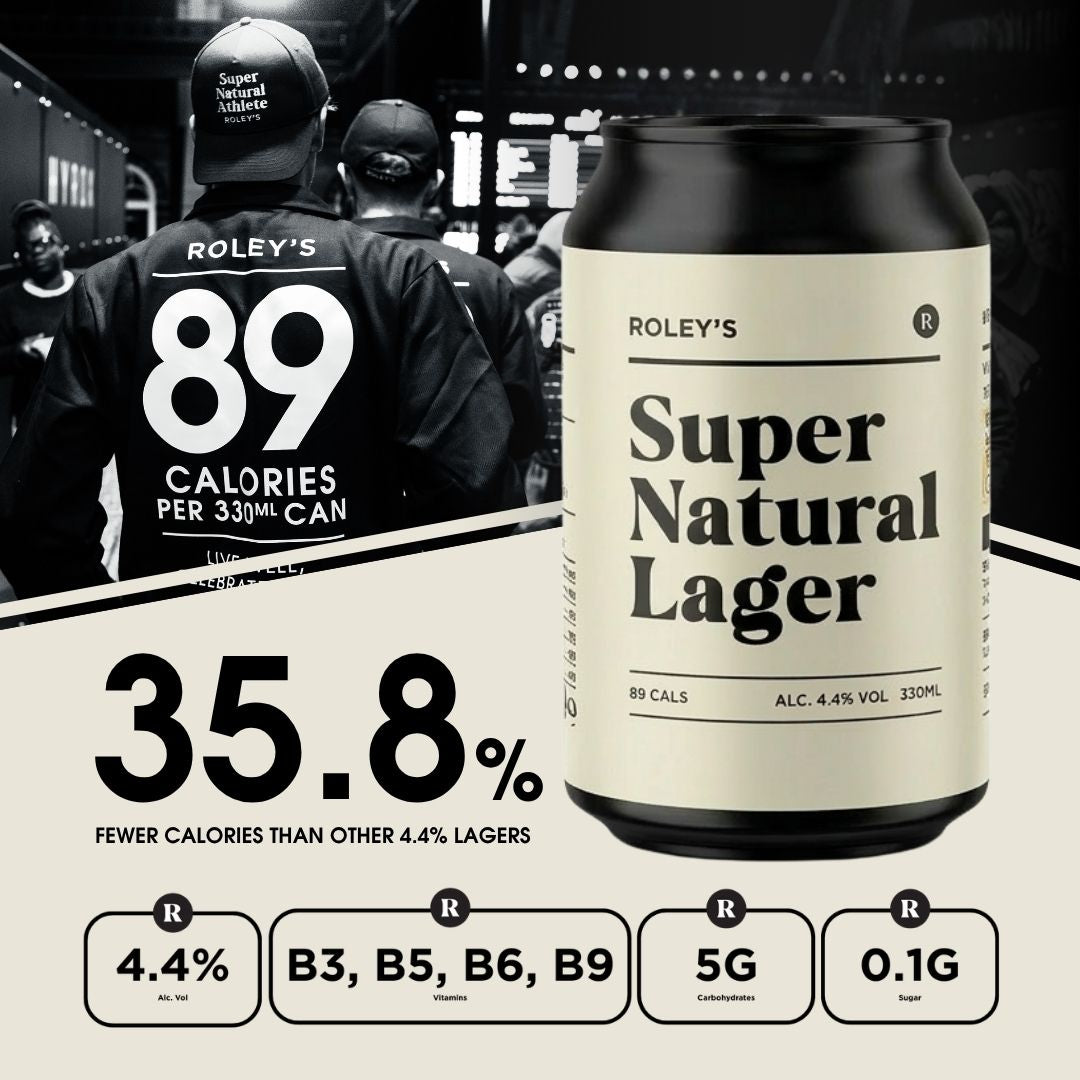 Super Natural Lager | Low Calorie, Zero sugar, 4.4%ABV Decadent lager ...